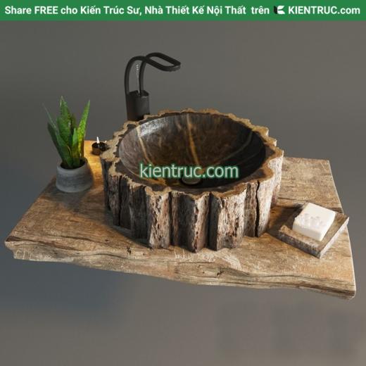 Mẫu chậu rửa dạng tròn đẹp 3D max (P2)